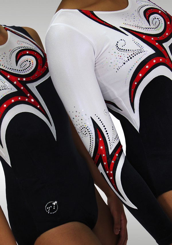 Turnanzug V752 Schwarz/ rot | TT-Gymnastics