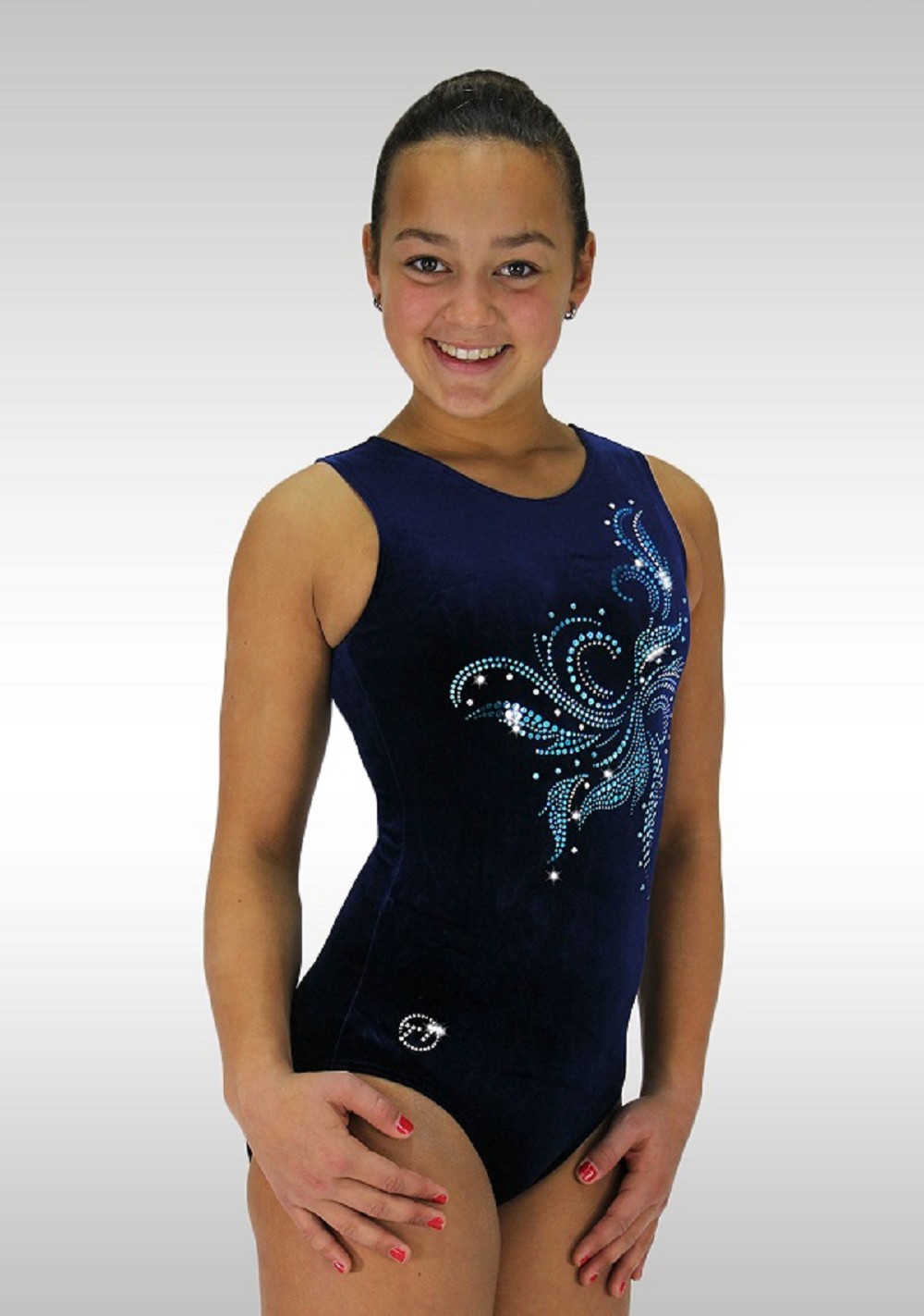 Turnanzug K712 Dunkelblau/ Glitzer | TT-Gymnastics